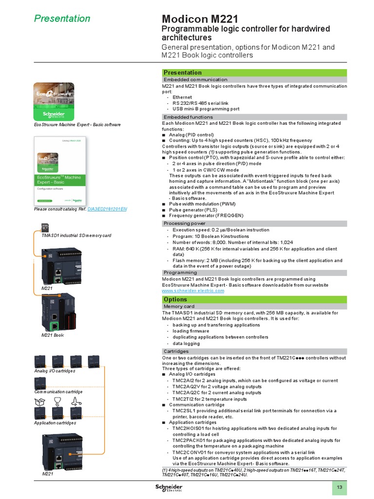 Modicon M221: Presentation | Download Free PDF | Input/Output | Software