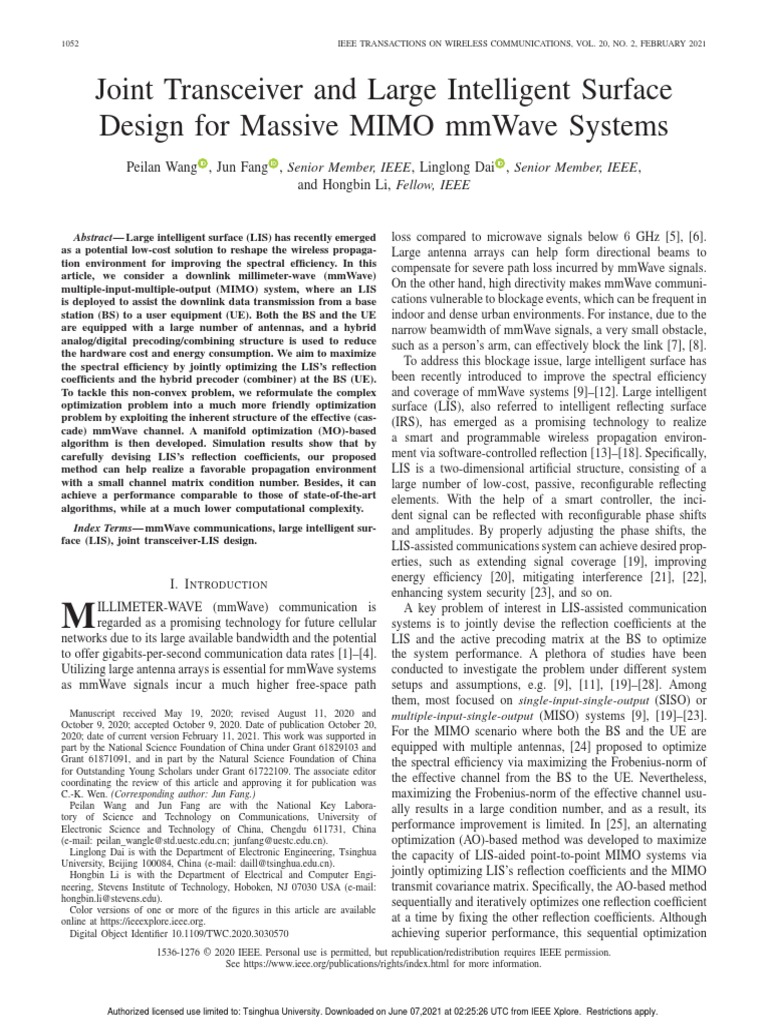 Joint Transceiver And Large Intelligent Surface Design For Massive Mimo Mmwave Systems Pdf