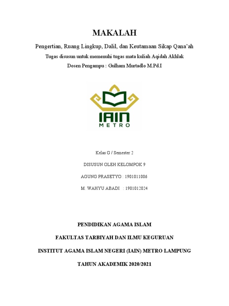 Aqidah Akhlak Kelompok 9 | PDF