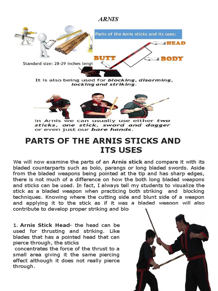 Parts of The Arnis Sticks and Its Uses | PDF