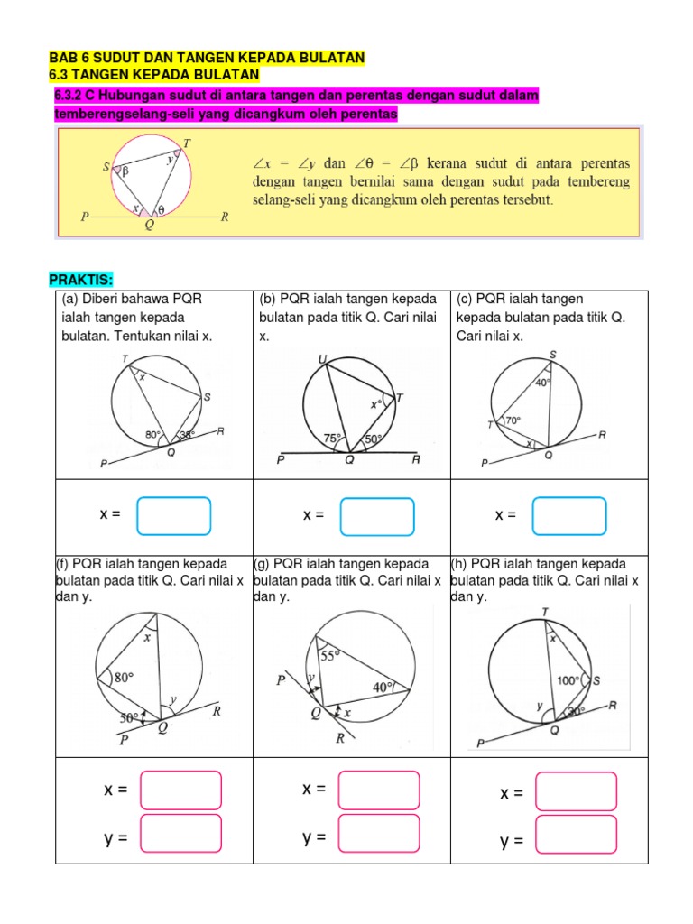 6.3C Tangen Kepada Bulatan (Ciri3) | PDF