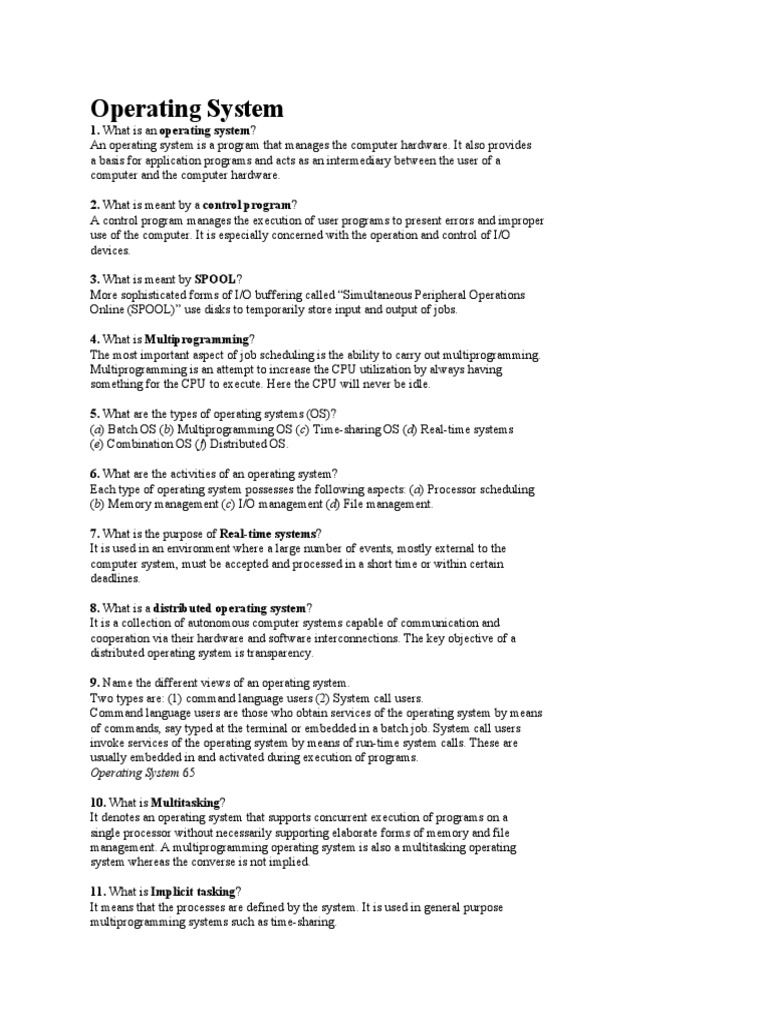 Operating System | Download Free PDF | Scheduling (Computing) | Operating System