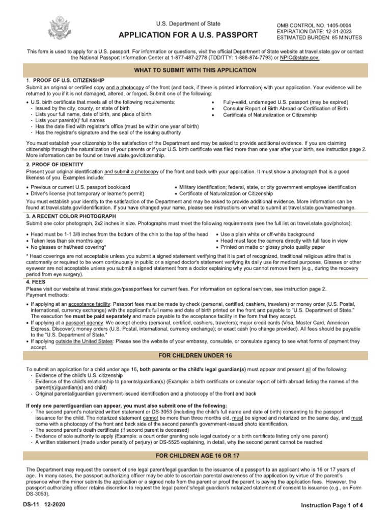Ds 11 | PDF | Passport | Citizenship Of The United States