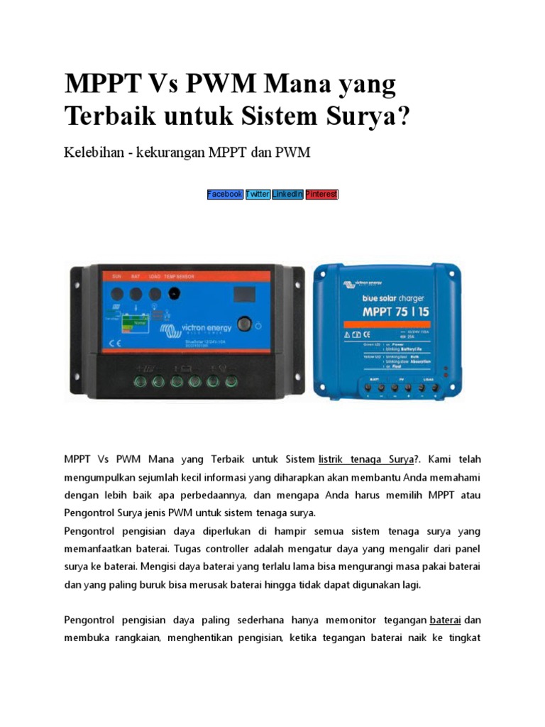 MPPT Vs PWM | PDF