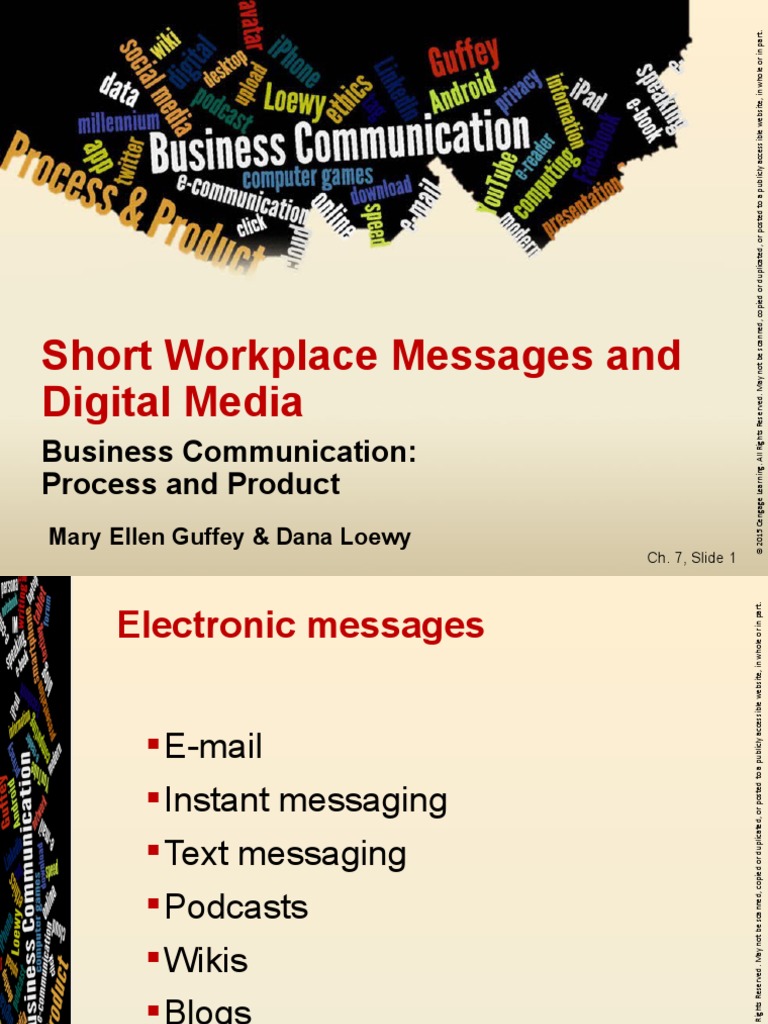 Short Workplace Messages and Digital Media: Business Communication ...