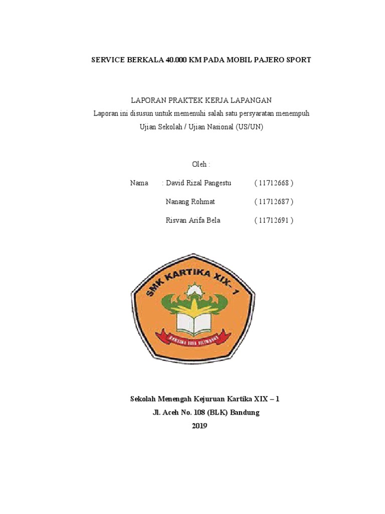 Laporan Service Berkala Pajero Sport | PDF