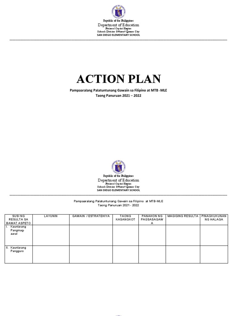 Action Plan: Department of Education | PDF | Metro Manila | Government