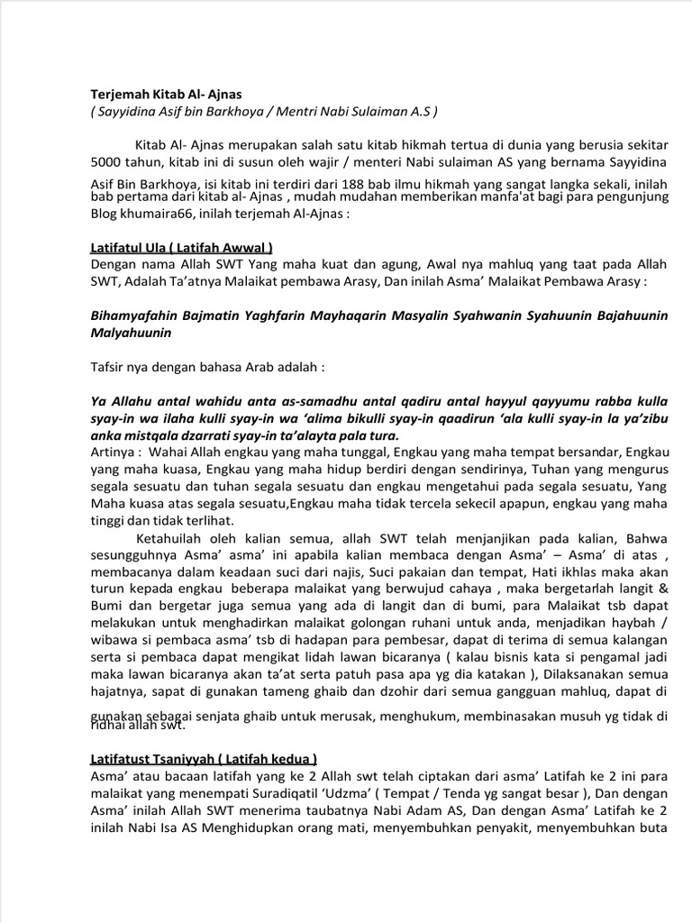 Pdfslide - Tips - Terjemah Kitab Al Ajnas | PDF