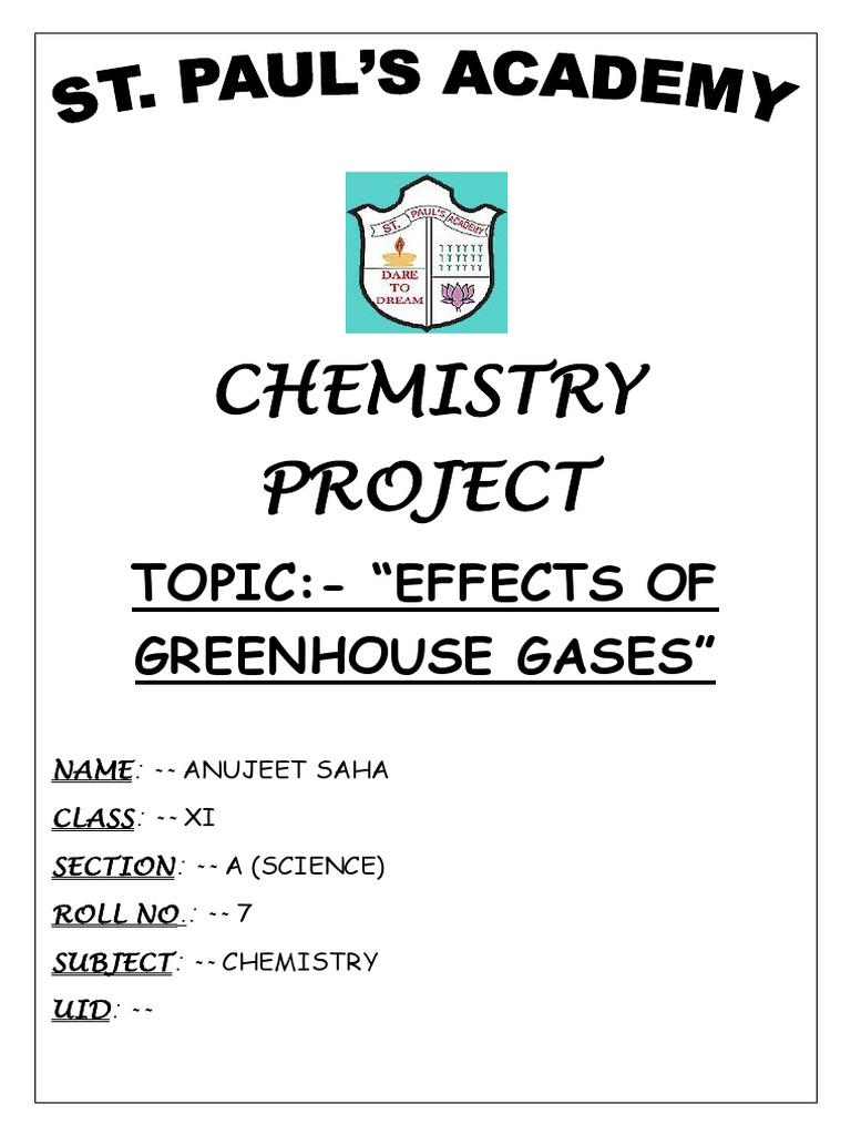Effects of Green House Gases (Chemistry Project Class-11) | PDF ...