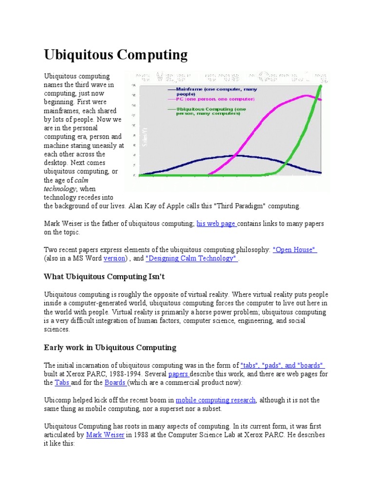 Ubiquitous Computing: Technology, When | PDF | Computing | Computer Science