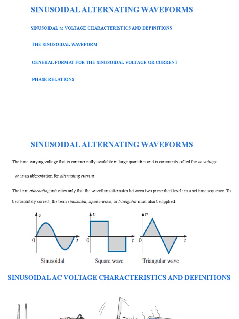 Sinusoidal Alternating Waveforms: Sinusoidal Ac Voltage Characteristics ...
