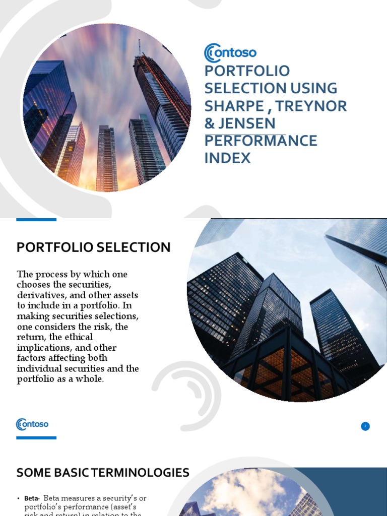 Portfolio Selection Using Sharpe, Treynor & Jensen Performance Index | PDF | Sharpe Ratio | Beta ...