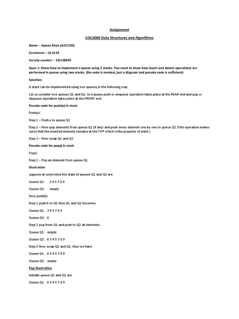 Assignment DSA Theory | PDF | Queue (Abstract Data Type) | Computer ... Assignment DSA Theory | PDF | Queue (Abstract Data Type) | Computer ...