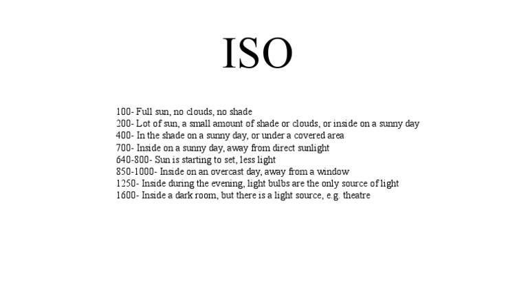 Iso Cheat Sheet | PDF