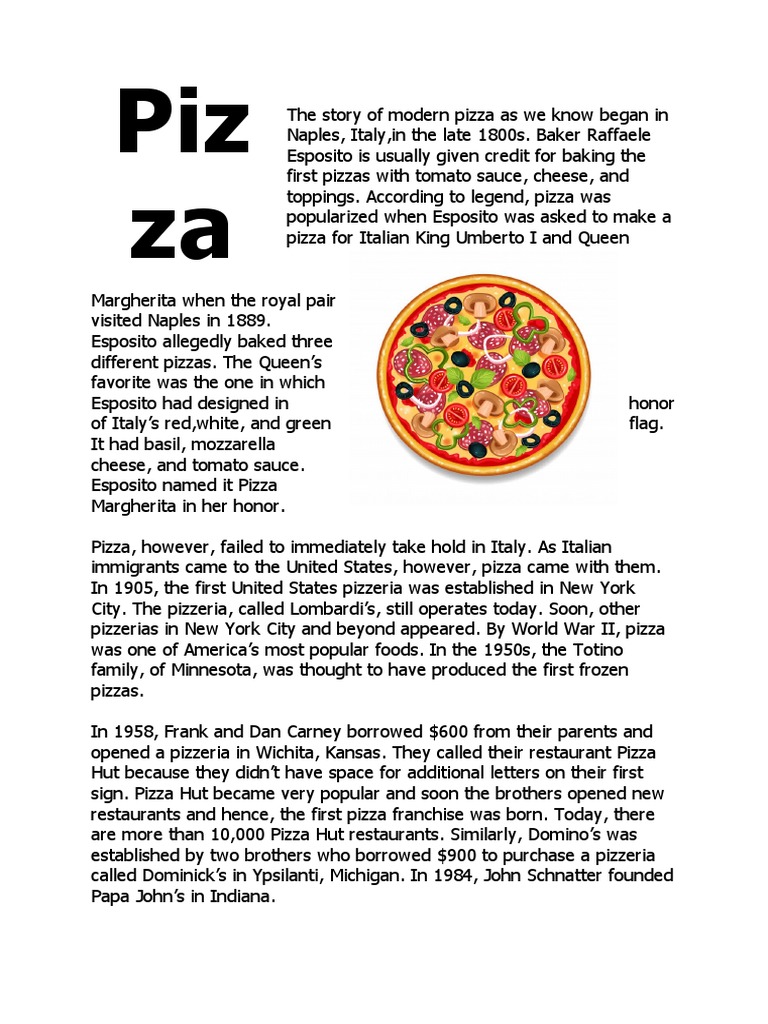 History of Pizza: From Italy to America | PDF | Pizza | Regional ...