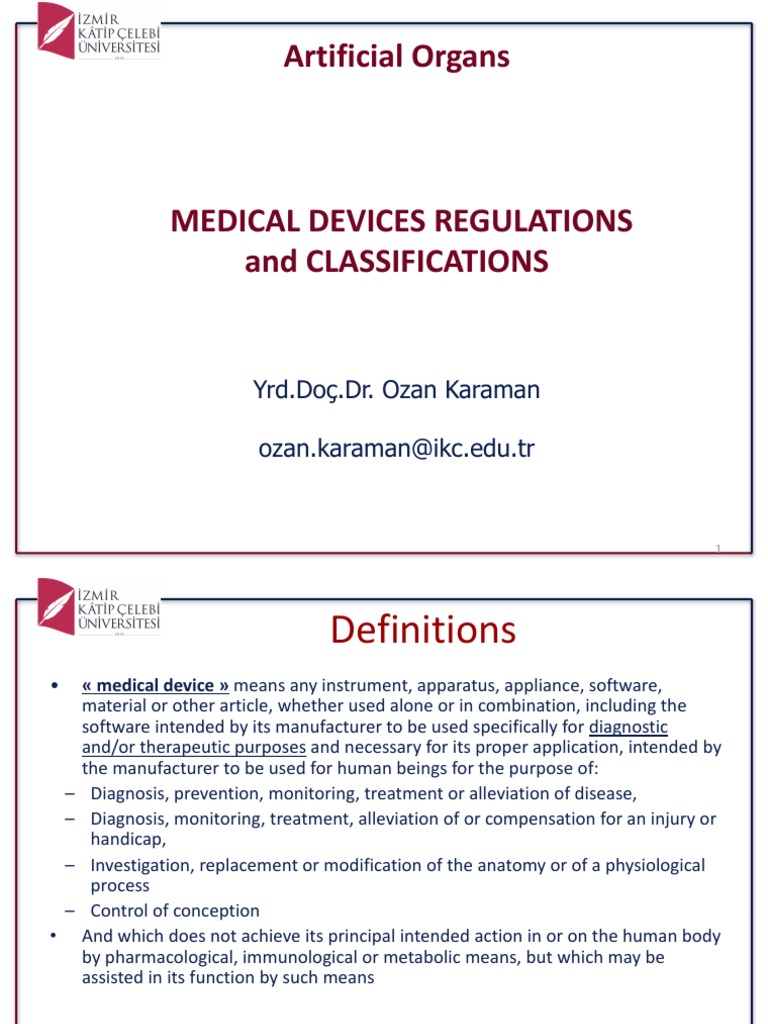 Medical Devices Regulations and Classifications | PDF | Medical Device ...