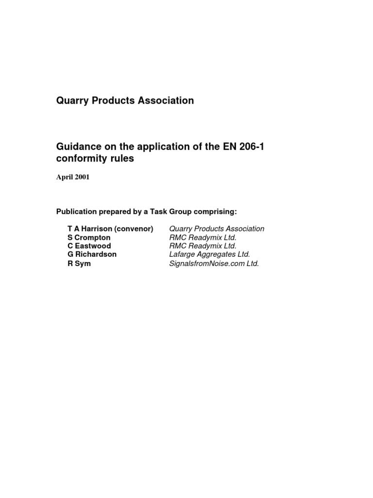 Readymix Concrete BS EN 206-1 | PDF | Standard Deviation | Concrete
