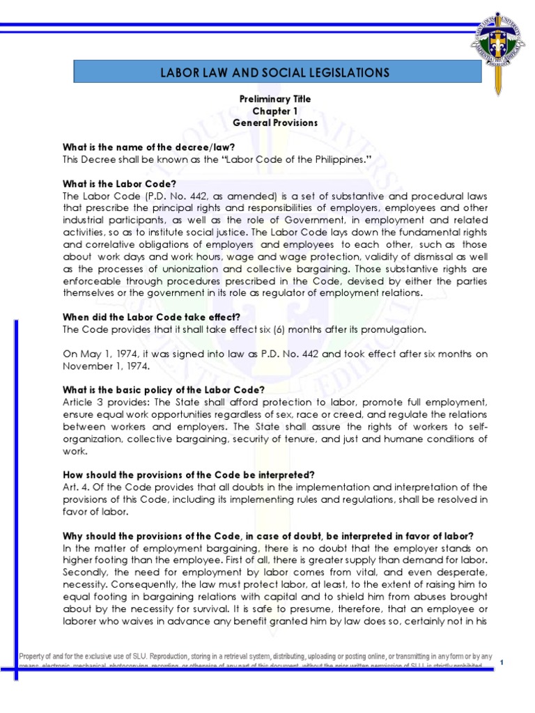 Labor Law Module 2 | PDF | Labour Law | Employment