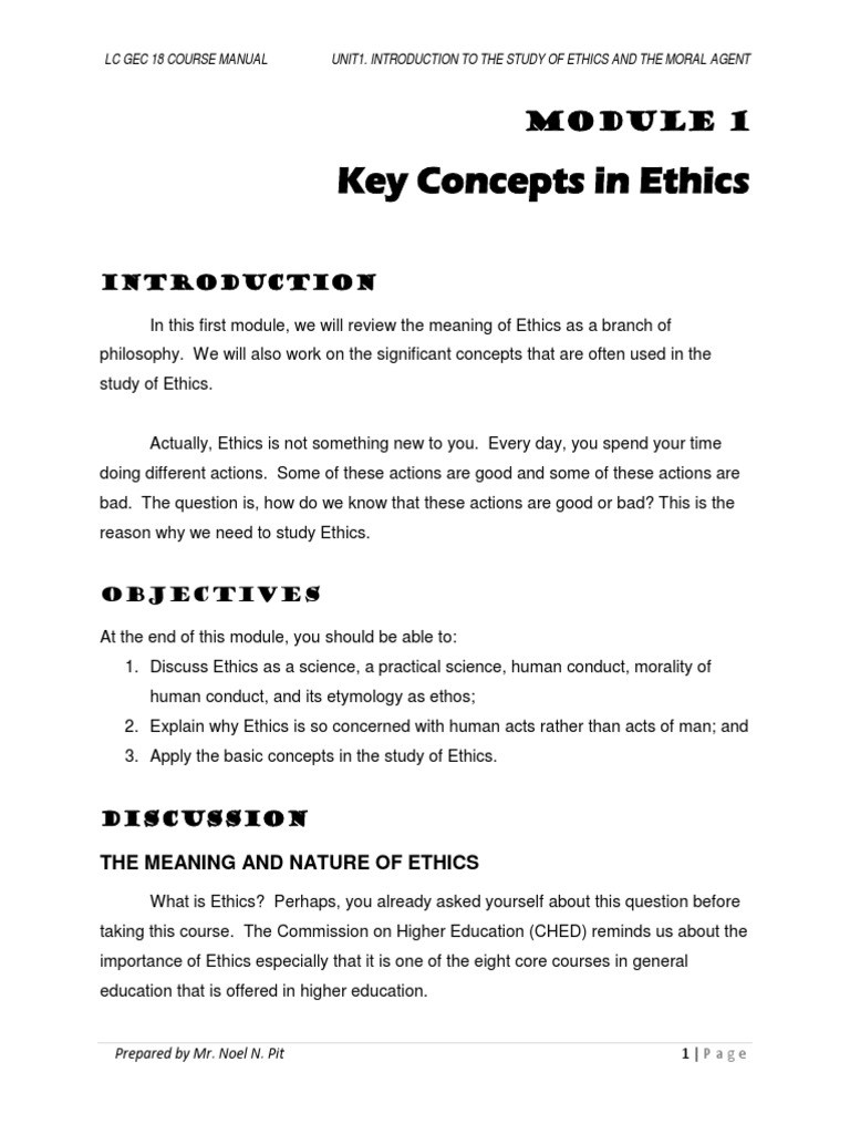 Module 1 | PDF | Morality | Reason