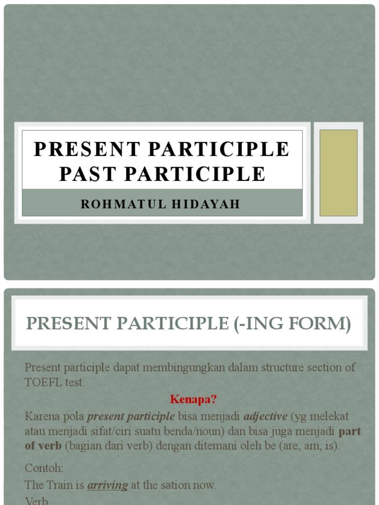 Understanding Participles in English | PDF | Verb | Linguistics