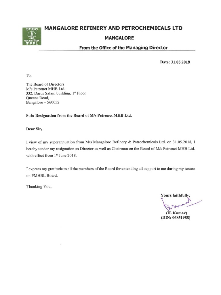 Board Director Registration Letter | PDF