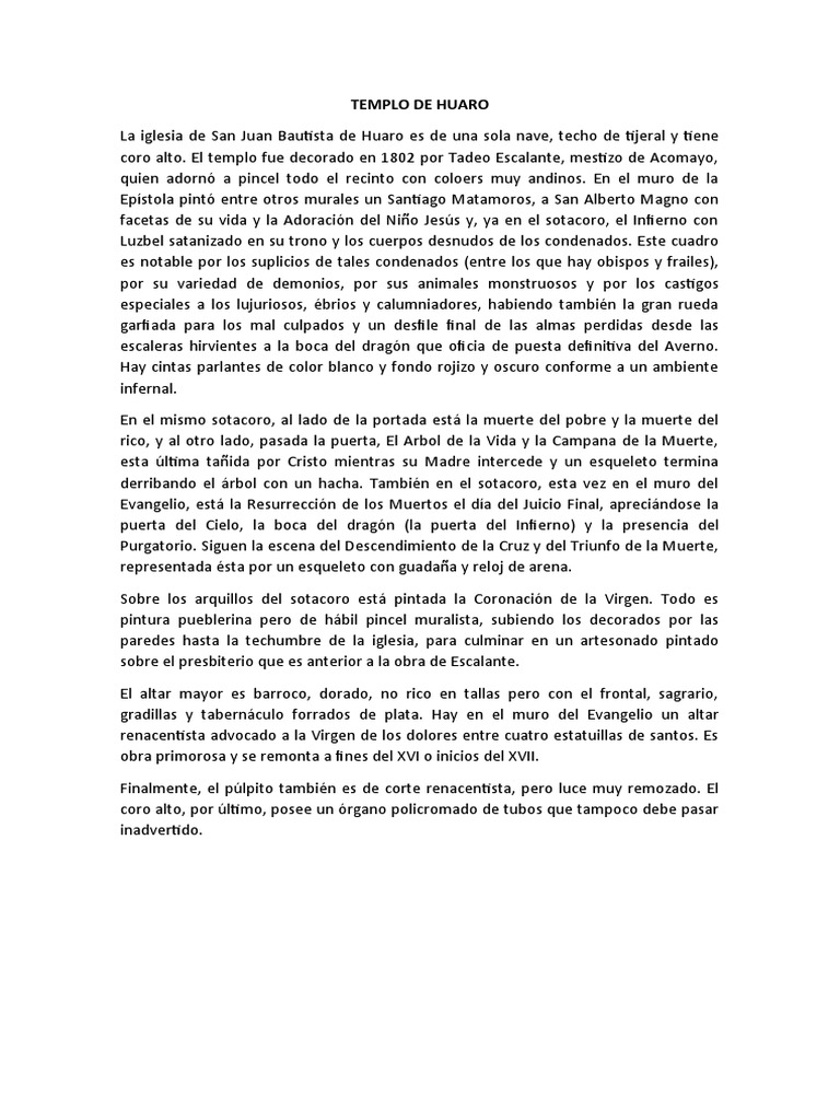 Templo de Huaro | PDF
