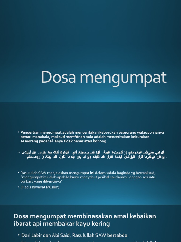 Hadis Dosa Mengumpat | PDF