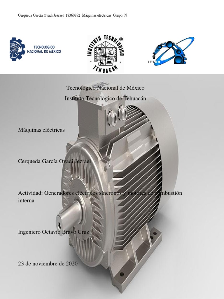Generadores Eléctricos Sincronos y Motores de Combustión Interna | PDF | Generador eléctrico ...