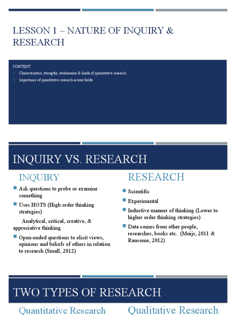 Lesson 1 - Nature of Inquiry & Research | Download Free PDF ...