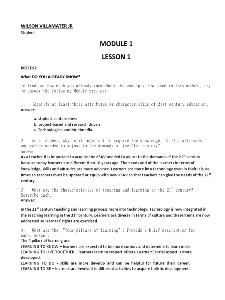 Module 1 Lesson 1, 2 & 3 | PDF | Educational Technology | Learning