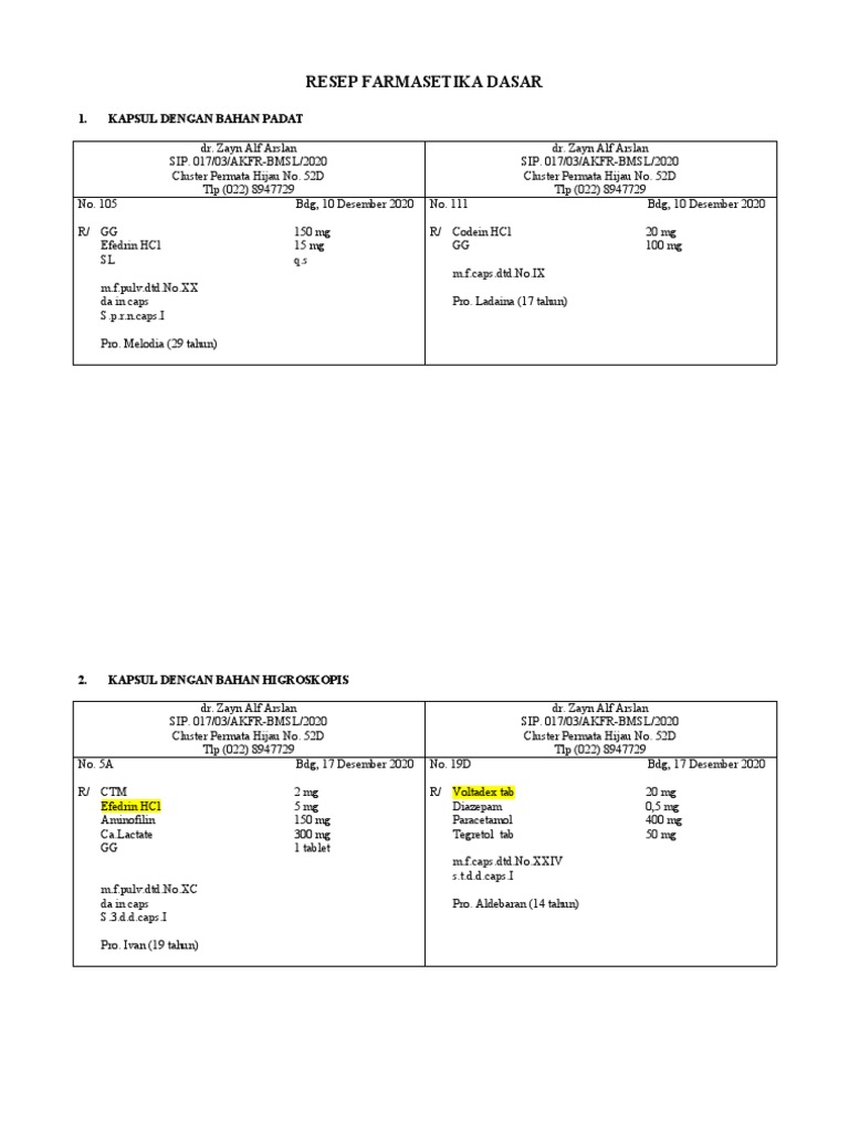 RESEP FARMASETIKA DASAR Kapsul | PDF