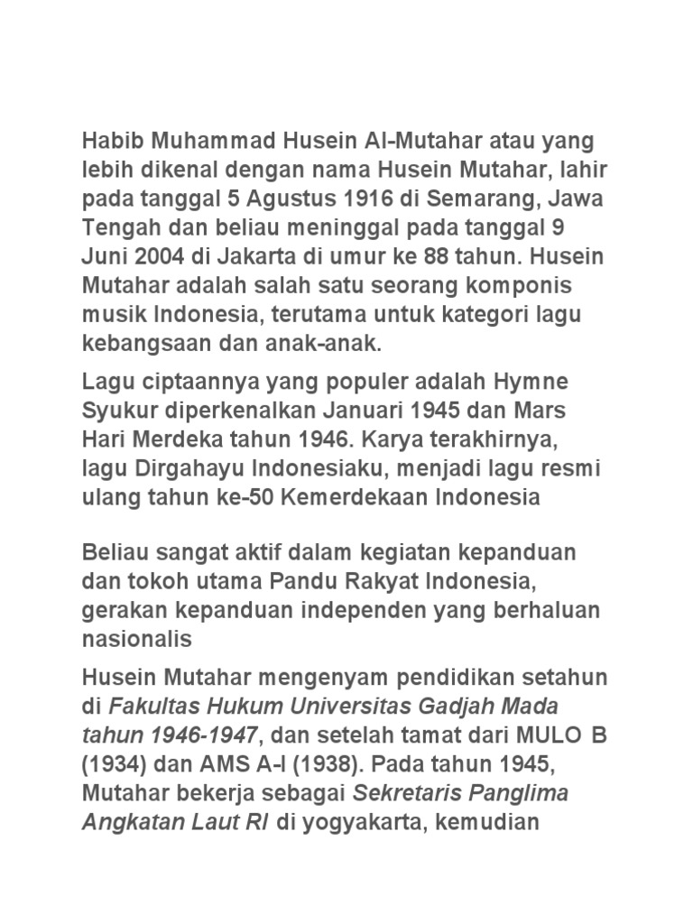 Husein Mutahar | PDF