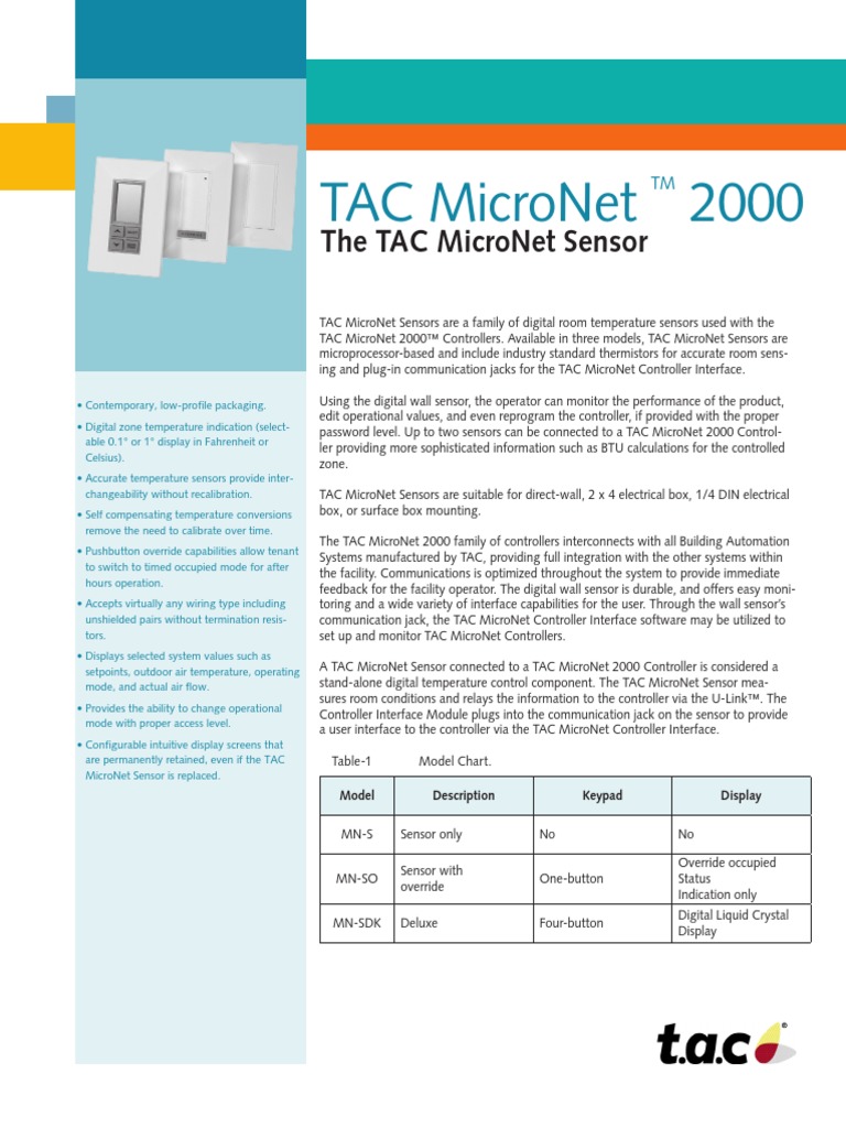 The Tac Micronet Sensor | PDF | Sensor | User Interface