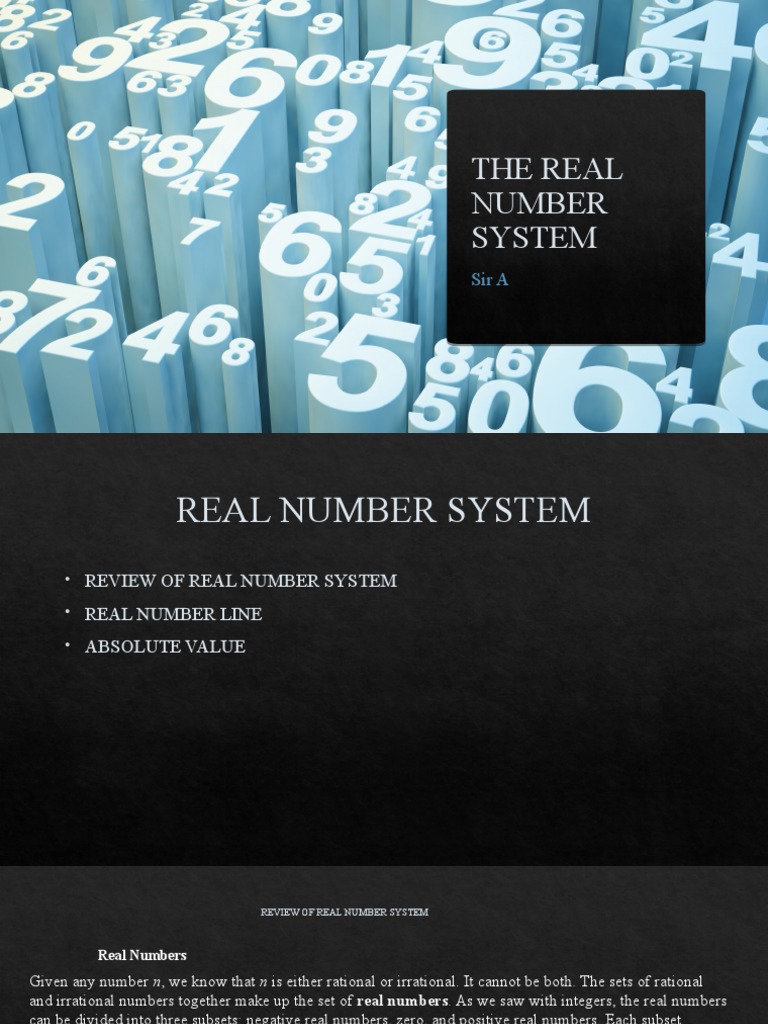 The Real Number System v2 | PDF | Numbers | Real Number