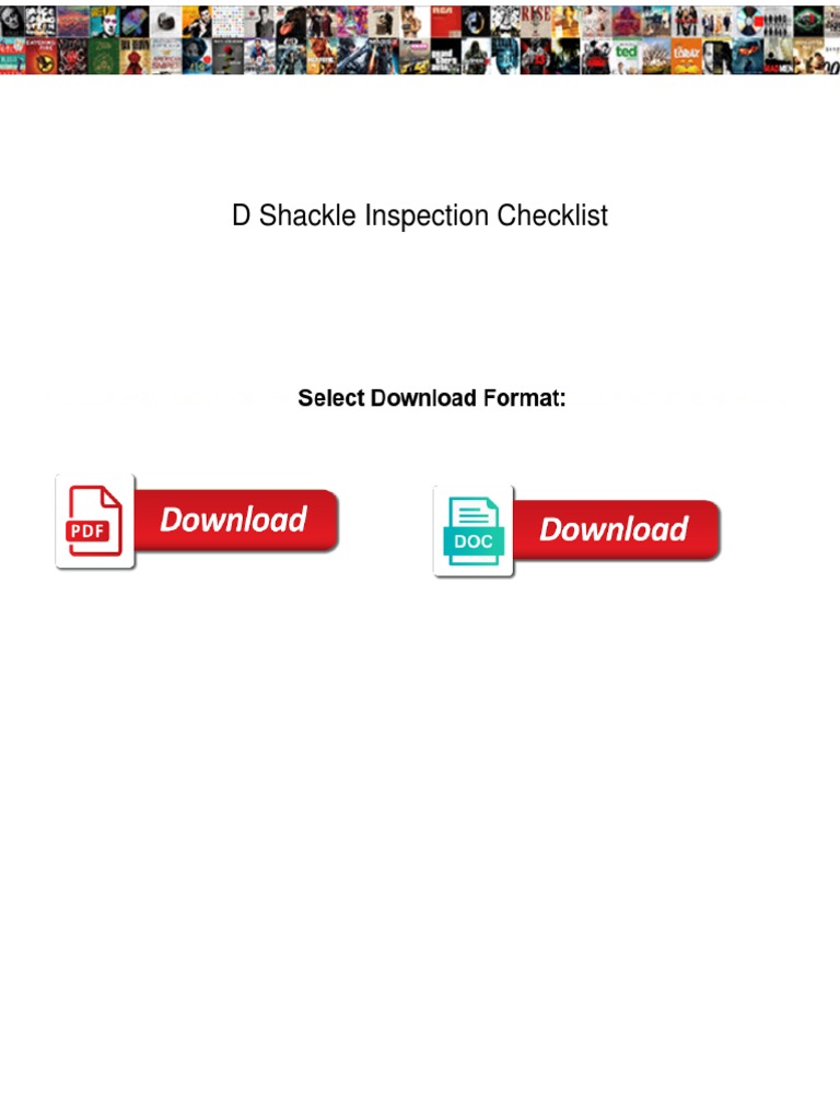 D Shackle Inspection Checklist | PDF | Crane (Machine) | Rope