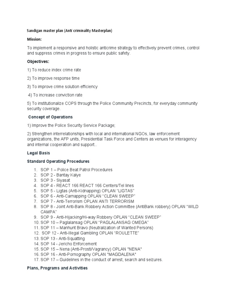 Sandigan Master Plan | PDF