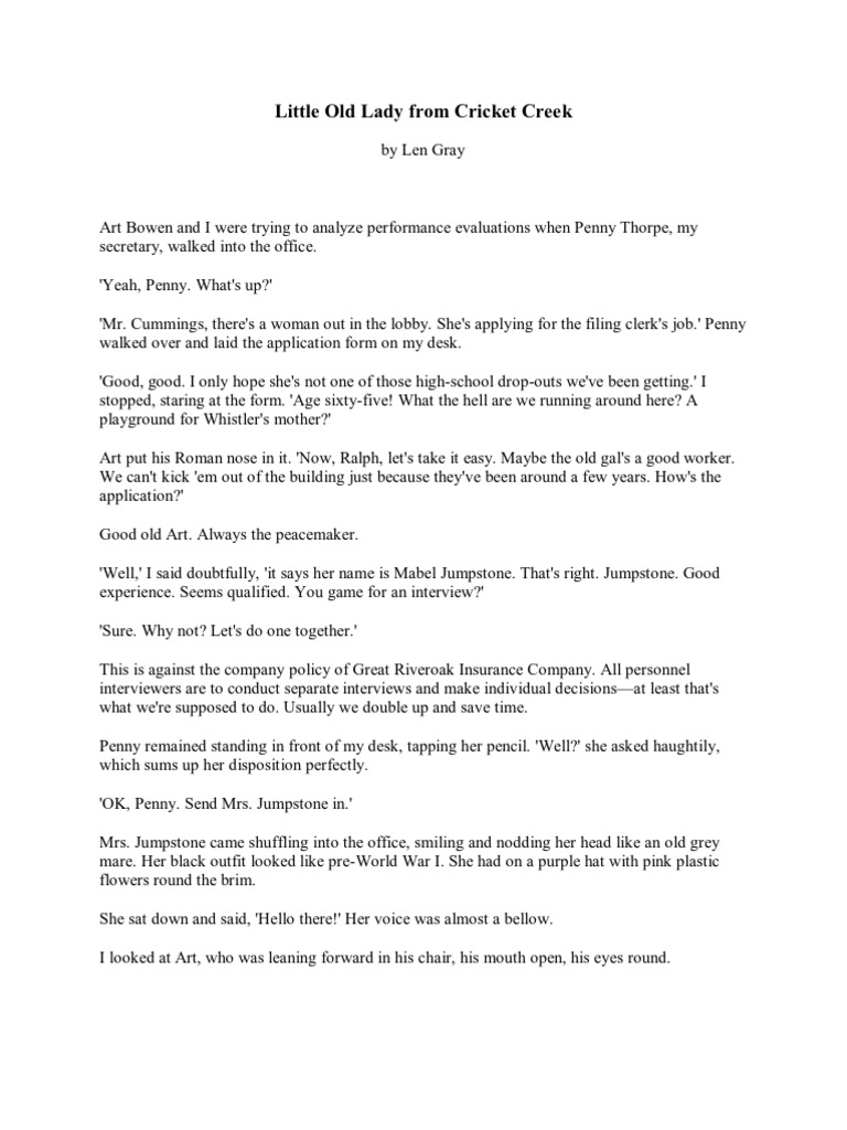 Original Story of The Little Old Lady | PDF