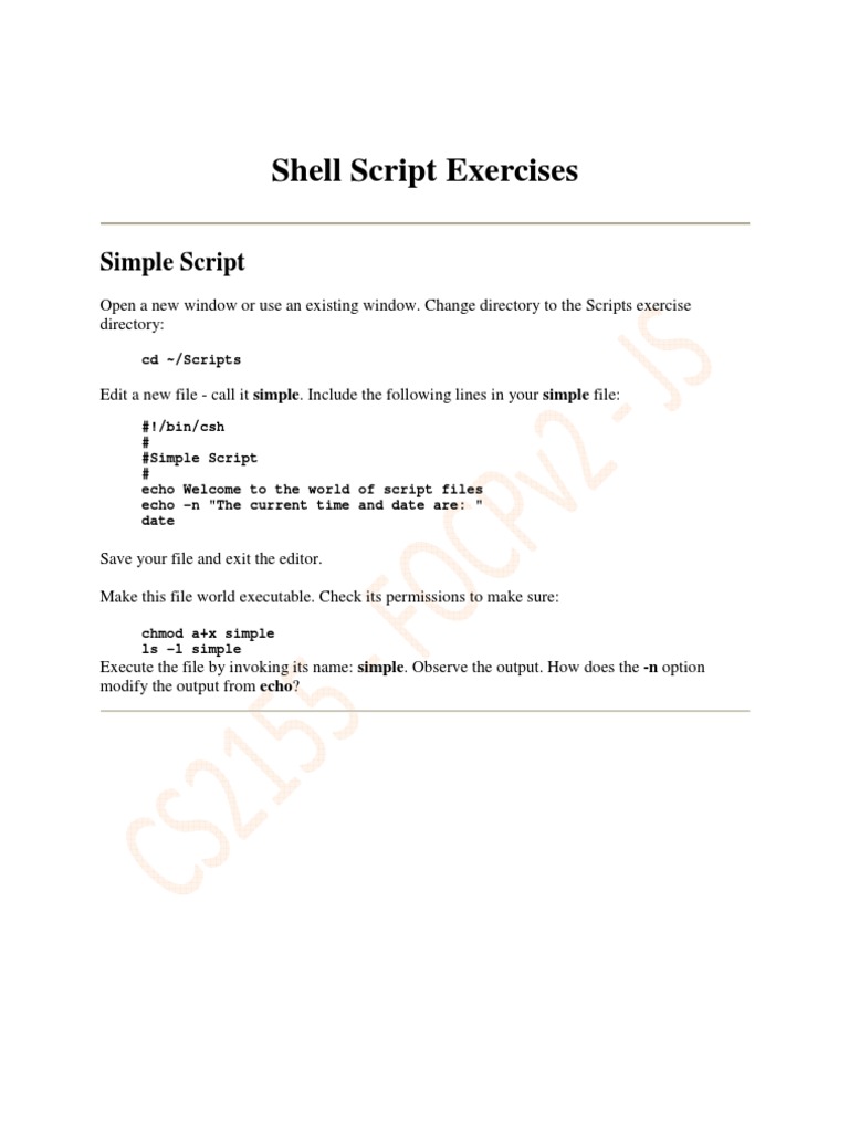 Shell Script Examples | PDF | Computer File | Command Line Interface