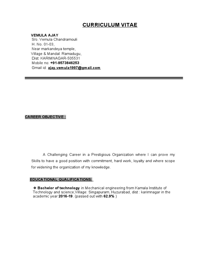 Ajay Vemula Resume Pdf