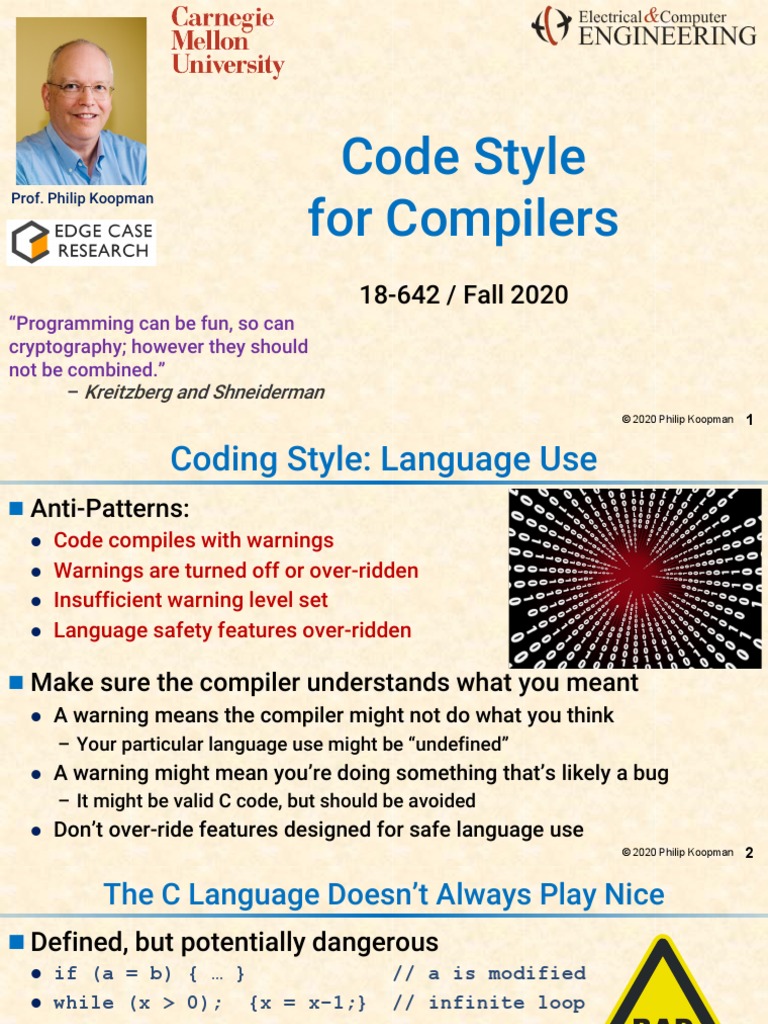 Code Style For Compilers: 18-642 / Fall 2020 | PDF | Pointer (Computer Programming) | Software ...