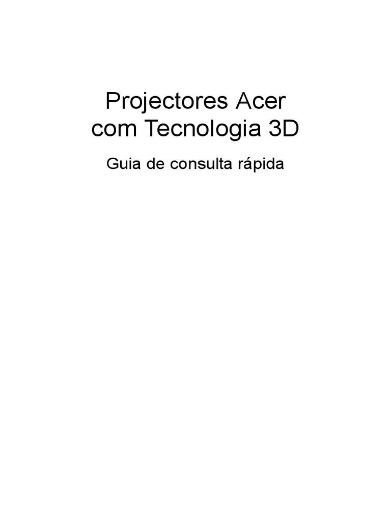 Manual 3D Projetor Acer - X1123H | PDF | Blu-Ray | DVD