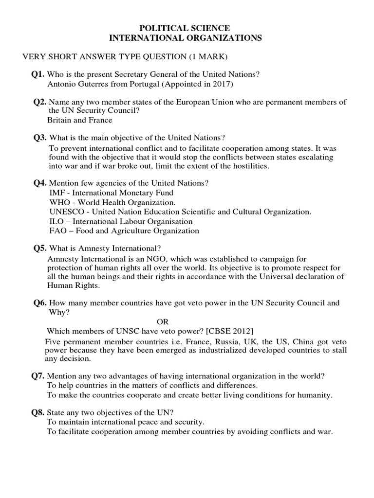 Understanding the United Nations: An Overview of Key International ...