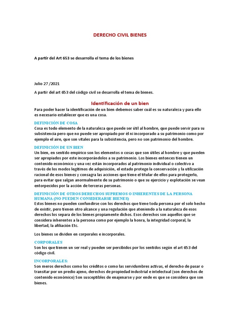 Civil Bienes 1 | PDF | Propiedad | Dominio eminente