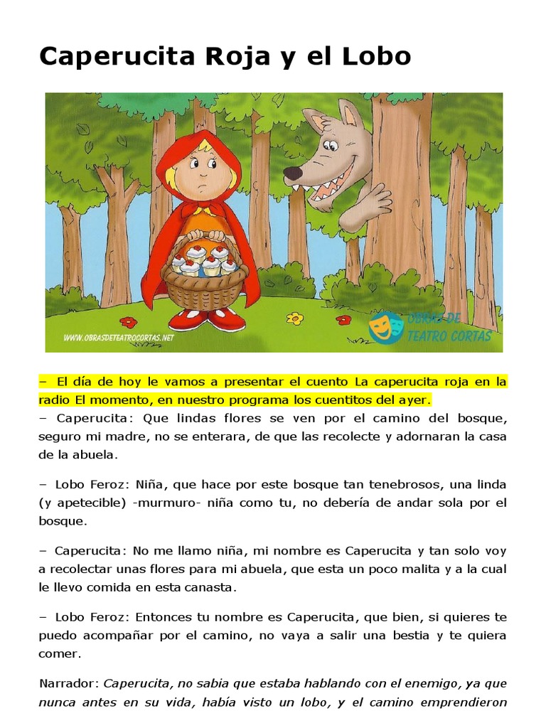 Caperucita Roja Y El Lobo Cuento Corto Resumido Y Original Cuentos