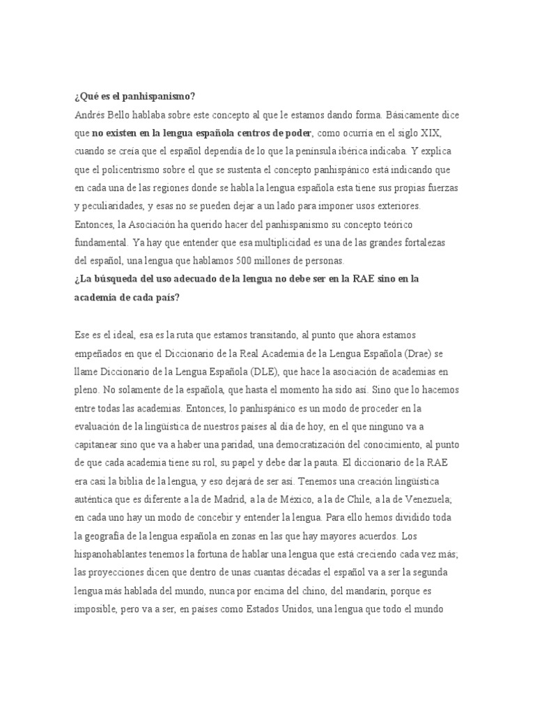 ¿Qué es el panhispanismo | PDF | Lengua española | Comunicación humana