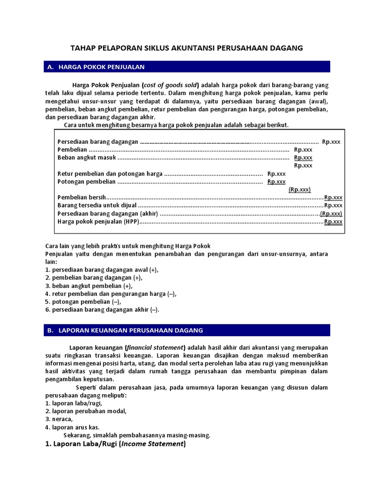 Tahap Pelaporan Siklus Akuntansi Perusahaan | PDF | Pengelolaan Keuangan & Uang
