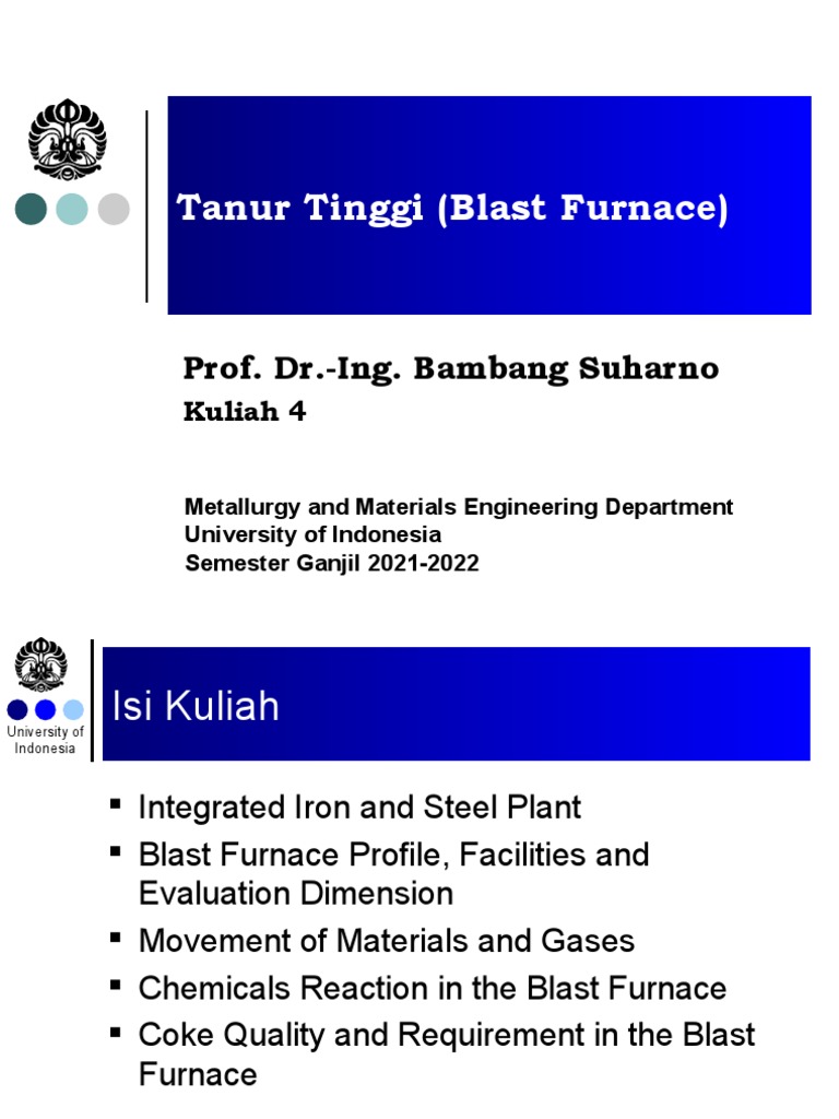 4 Tanur Tinggi (Blast Furnace) | PDF | Blast Furnace | Coke (Fuel)
