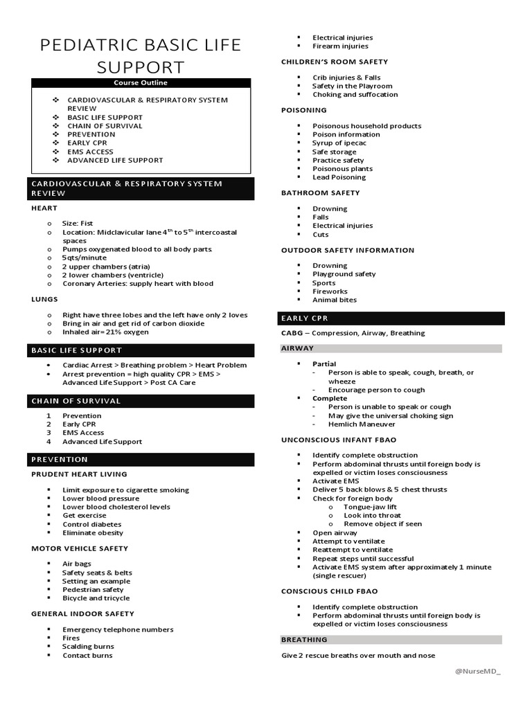 04 Pediatric Basic Life Support | Download Free PDF | Cardiopulmonary ...