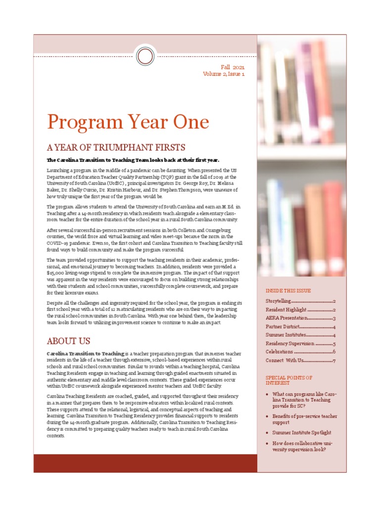 Program Year One: A Year of Triumphant Firsts | PDF | Teachers | Mentorship