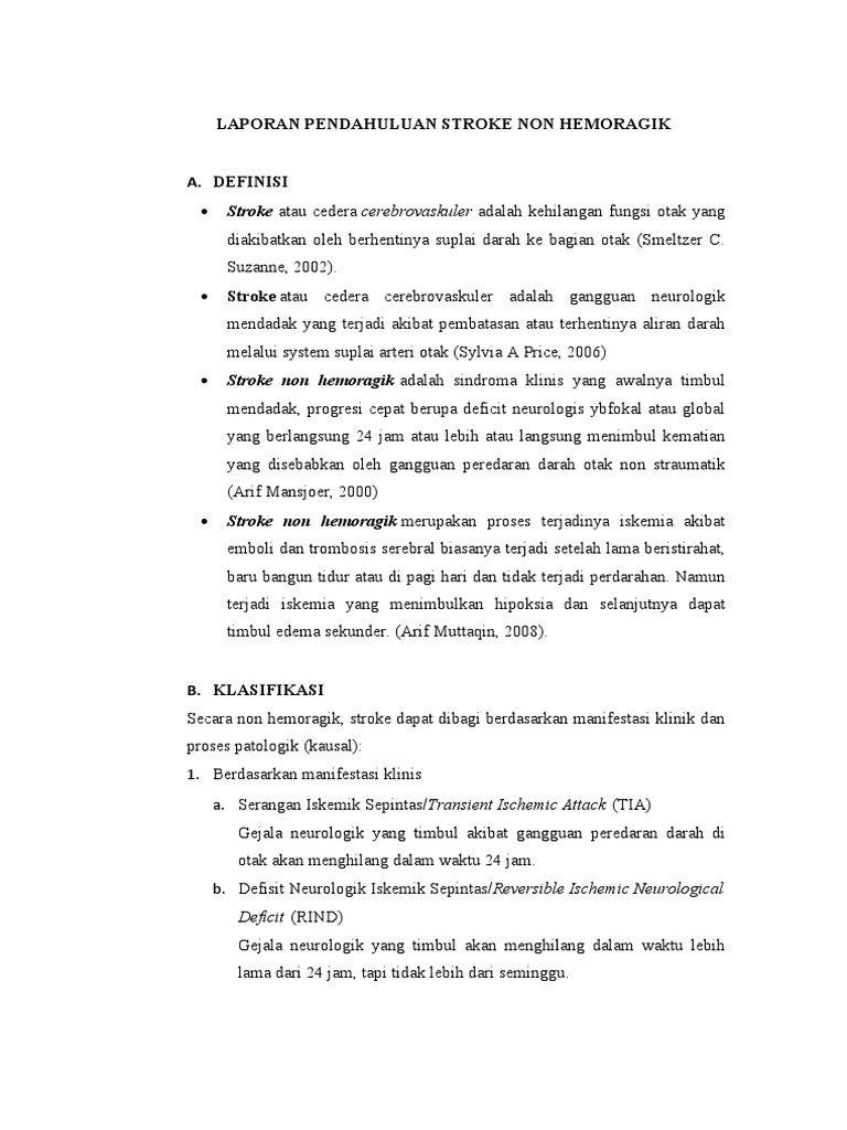 LP Stroke Non Hemoragik | PDF
